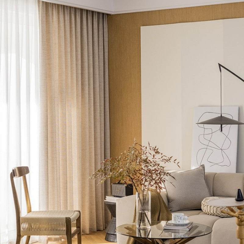 Linen Japandi Custom Curtains | Semi-Sheer Design | Dolcewe